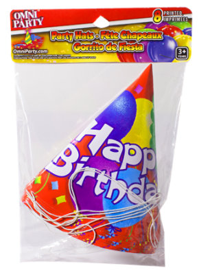 Omni Party Hats - 8 Count - albertsons