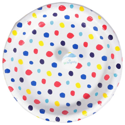 Amscan 8.5 Inch Printed Lunch Plates Dots - 8 Count - acmemarkets