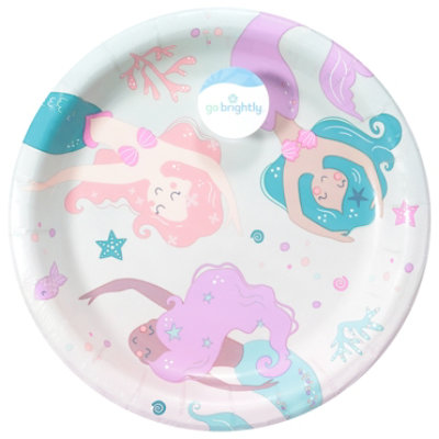 Amscan 6.75 Inch Printed Dessert Plates Mermazing Party - 8 Count - carrsqc