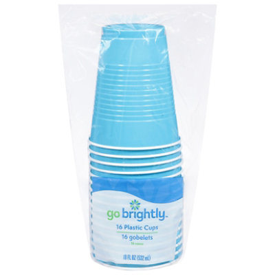 Amscan Plastic Cups Caribbean Blue 18 Oz - 16 Count - jewelosco