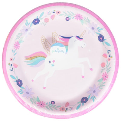 Amscan 8.5 Inch Printed Lunch Plates Unicorn Wishes - 8 Count - pavilions