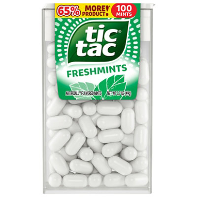 Tic Tac Fresh Breath Mints Freshmints Hard Candy Mints 1.7oz Single ...