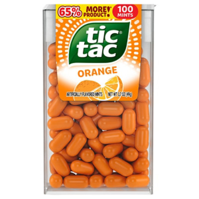 Tic Tac Orange Hard Candy Mints Single Pack 100 Pieces - 1.7 OZ - safeway