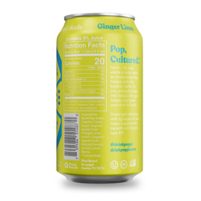 Poppi Ginger Lime Prebiotic Soda - 12 Fl. Oz. - safeway