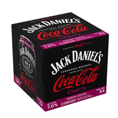 Jack Daniels & Cherry Coke Can - 4-12 FZ - safeway