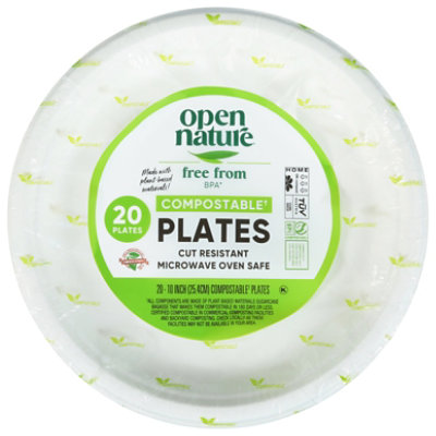 Open Nature Plates Compostable 10 Inch 20 Count - 20 CT - safeway