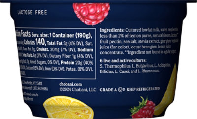 Chobani 20g Protein Raspberry Lemon - 6.7 Oz - safeway