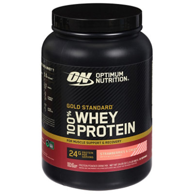 On Gold Standard Strawberry Whey Powder - 1.7 LB - albertsons