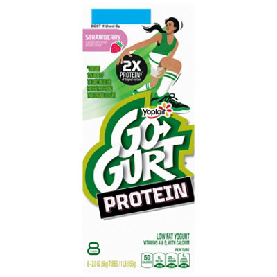 Go Gurt Protein Strawberry Yogurt Tubes 8 Count - 16 OZ - albertsons