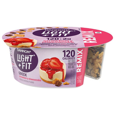 Light + Fit Greek Mix-In Strawberry Yogurt - 4.5 Oz. - safeway