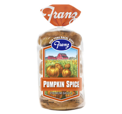 Franz Seasonal Lto Pumpkin Bagels 5 Count - 20 OZ - albertsons