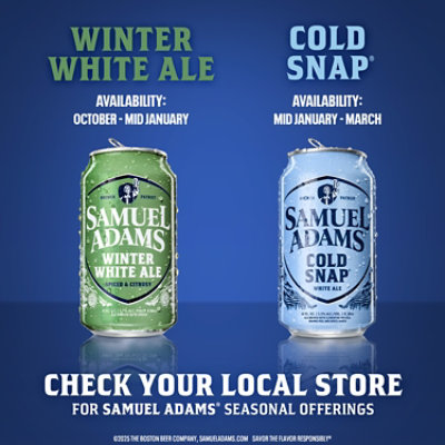 Samuel Adams Cold Snap White Ale Seasonal Beer Cans - 12-12 Fl. Oz ...