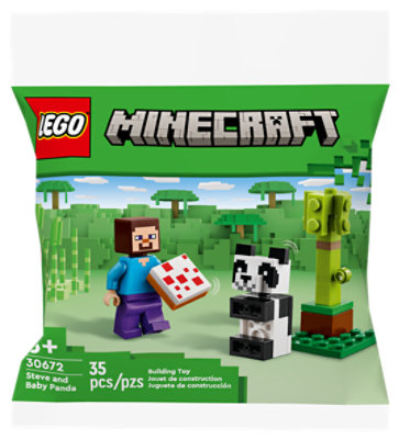Lego Minecraft Steve And Baby Panda Bag - 35 Piece - safeway