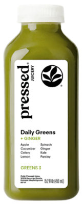 Pressed Juicery Daily Greens With Ginger 15.2fz - 15.2 FZ - vons