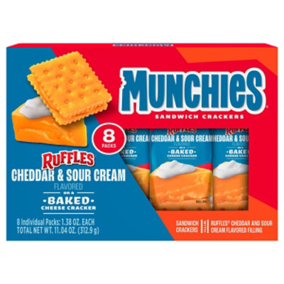 Munchies Cheddar & Sour Cream Flavored Sandwich Crackers - 11.04 Oz ...