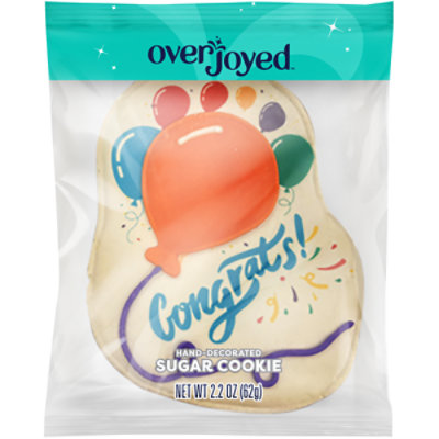 Overjoyed Decorated Congrats Cookie 2.2 Oz - 2.2 OZ - vons