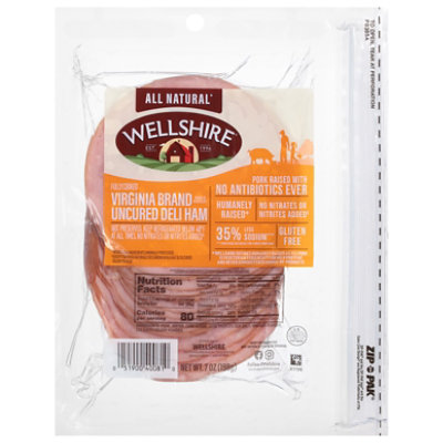 Wellshire Uncured Virginia Ham 7oz - 7 OZ - carrsqc