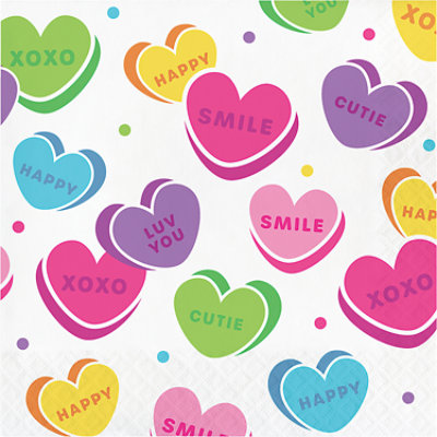 Signature Select Happy Hearts Lunch Napkin - 16 Count - vons